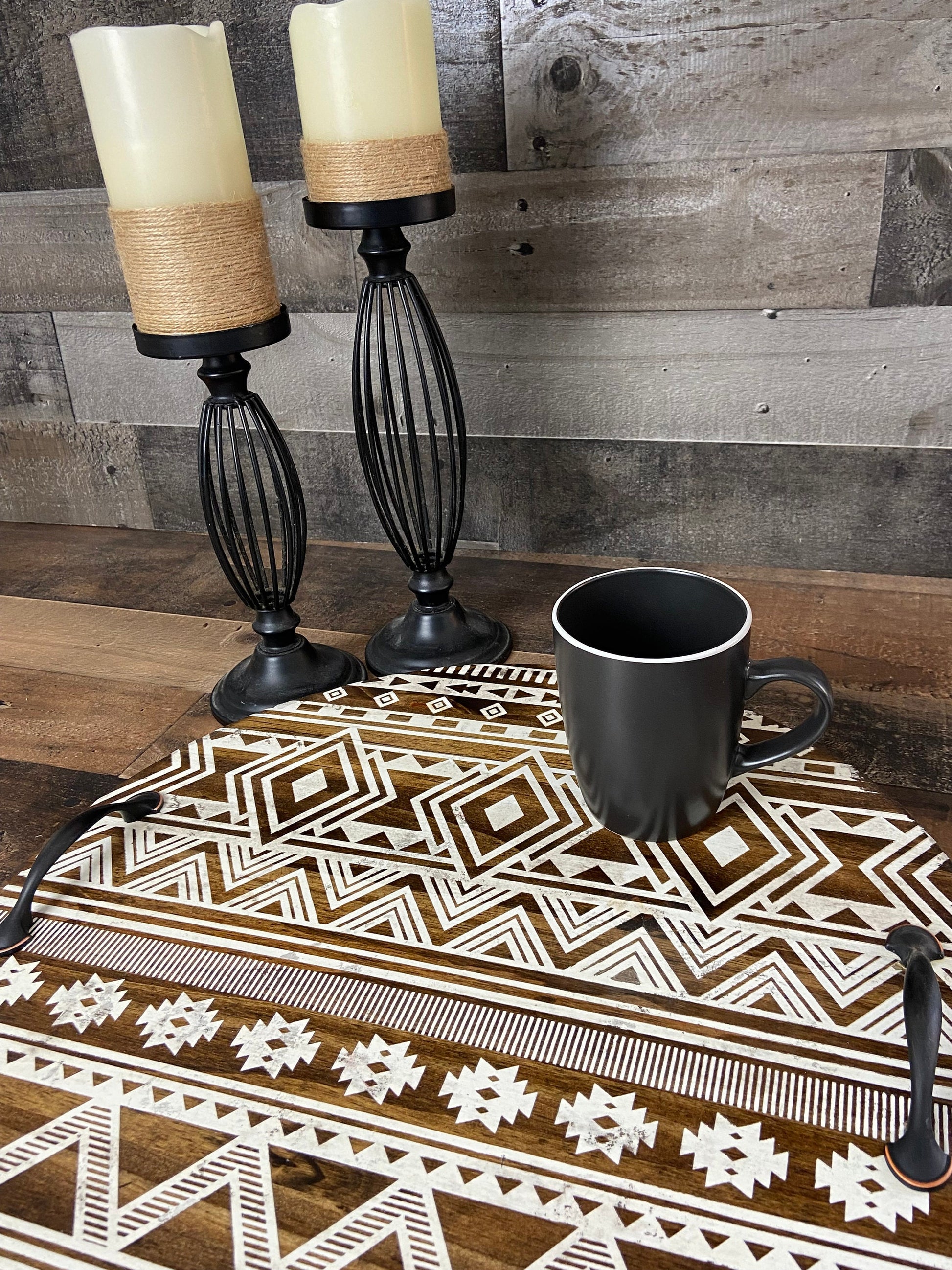 Serving Tray - Aztec Design tray, home decor, southwest pattern kitche ...